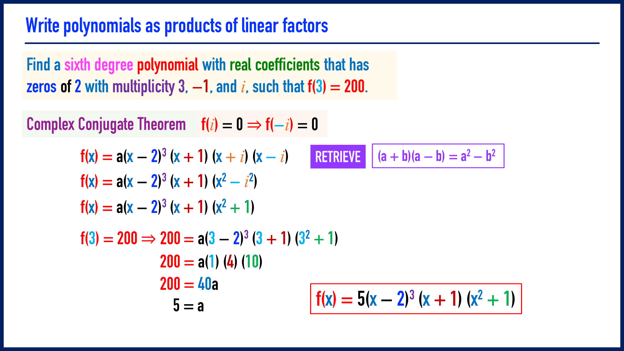108. Write polynomials as products of linear factors | LESSON COURSE ...